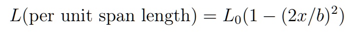 SOLVED: The lift force per unit span length on an aircraft wing is ...
