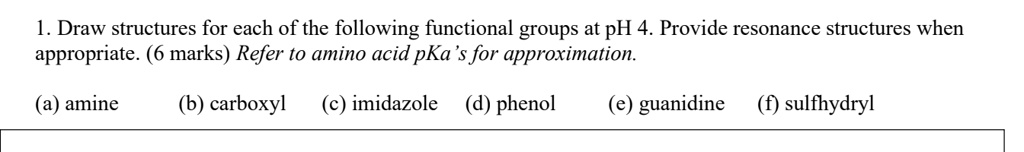 SOLVED: 1. Draw structures for each of the following functional groups ...