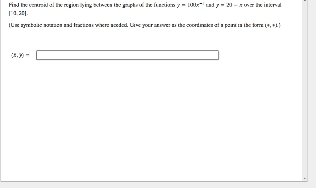 SOLVED: Find the centroid of the region lying between the graphs of the functions y = âˆšx and y ...