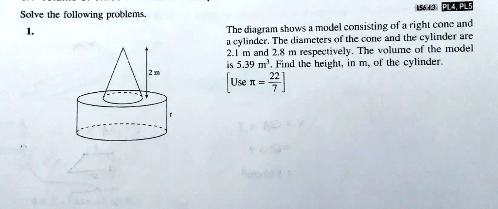 SOLVED: L5643 PLA PLI The diagram shows a model consisting of a right ...