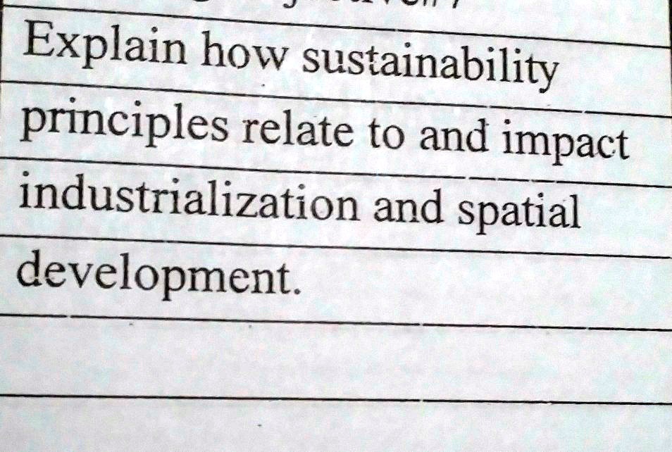 Explain how sustainability principles relate to and impact ...