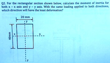 SOLVED: Q2. For the rectangular section shown below, calculate the ...