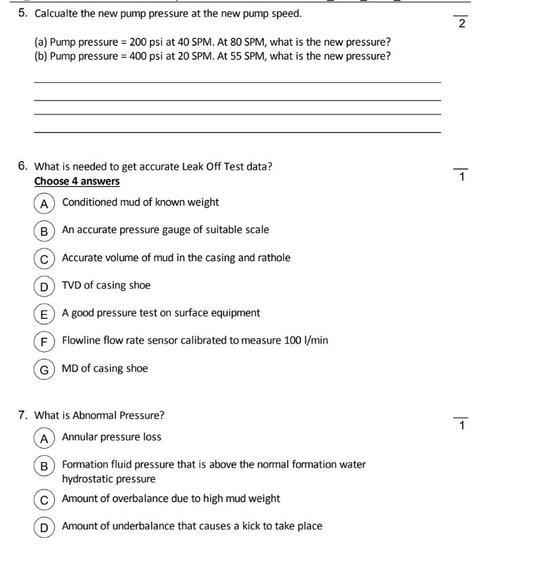SOLVED: 5. Calcualte the new pump pressure at the new pump speed. (a ...