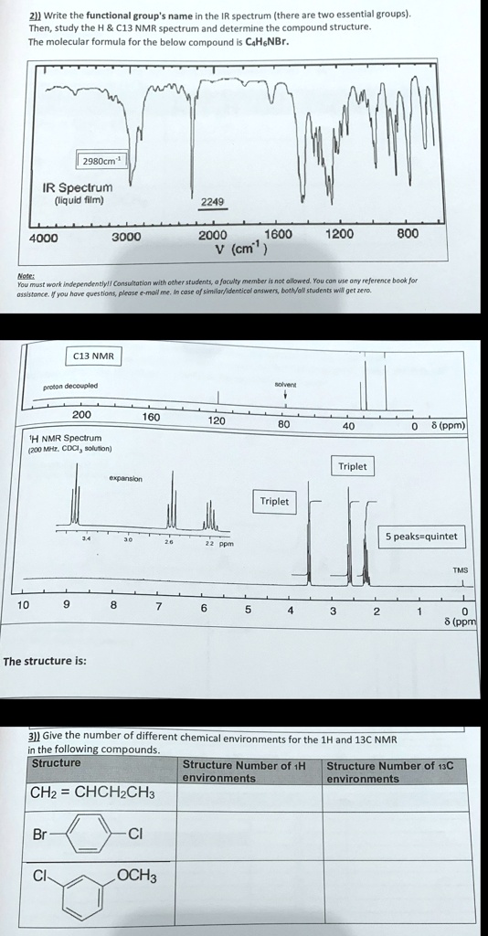 Help Me To Solve This 2 Write The Functional Groups Name In The Ir 7539