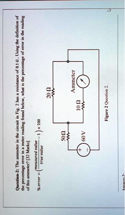 Solved 20 Ww Ammeter Question 2 The Ammeter In The Circuit In Fig 2