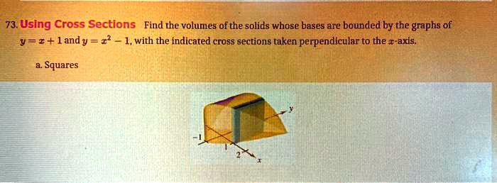 SOLVED:73. Using Cross Sections Find the volumes of the solids whose bases are bounded by the ...