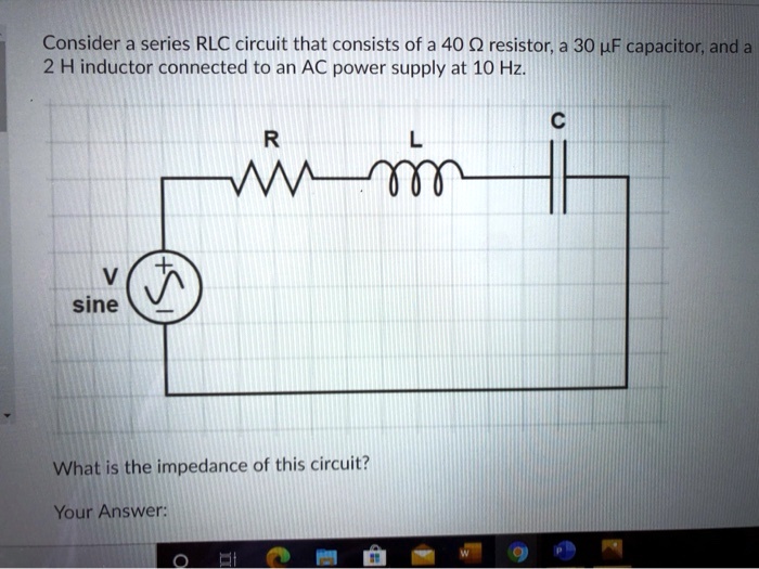 consider a series rlc circuit that consists of a 40 q resistor a 30 lf ...