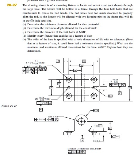 20 27 the drawing shown is of a mounting fixture to locate and orient a ...