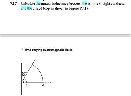 SOLVED: 7.17 Calculate the mutual inductance between the infinite ...