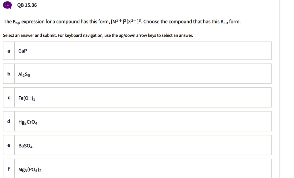 qb 1536 the ksp expression for a compound has this form m32x2 3 choose ...