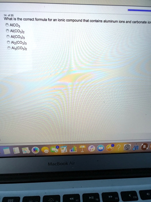 SOLVED: 0 z What is the correct formula for an ionic compound that ...