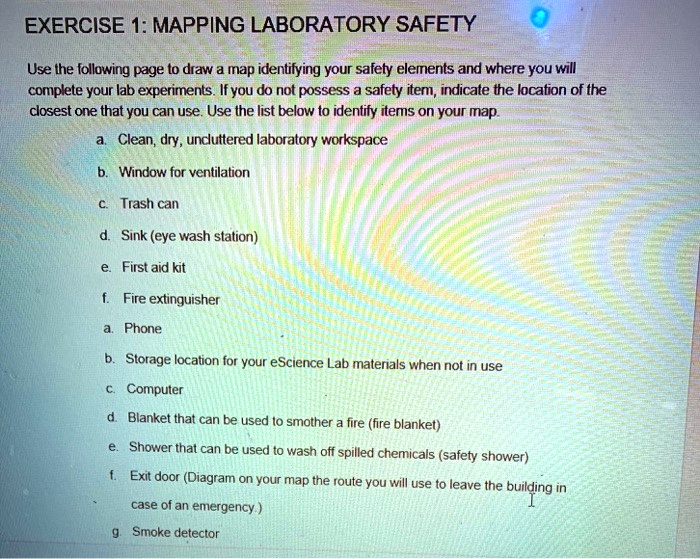 exercise 1 mapping laboratory safety use ihe following page l0 draw map ...