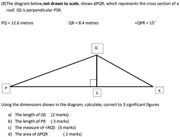 8the diagram belownot drawn to scale shows apqr which represents the ...