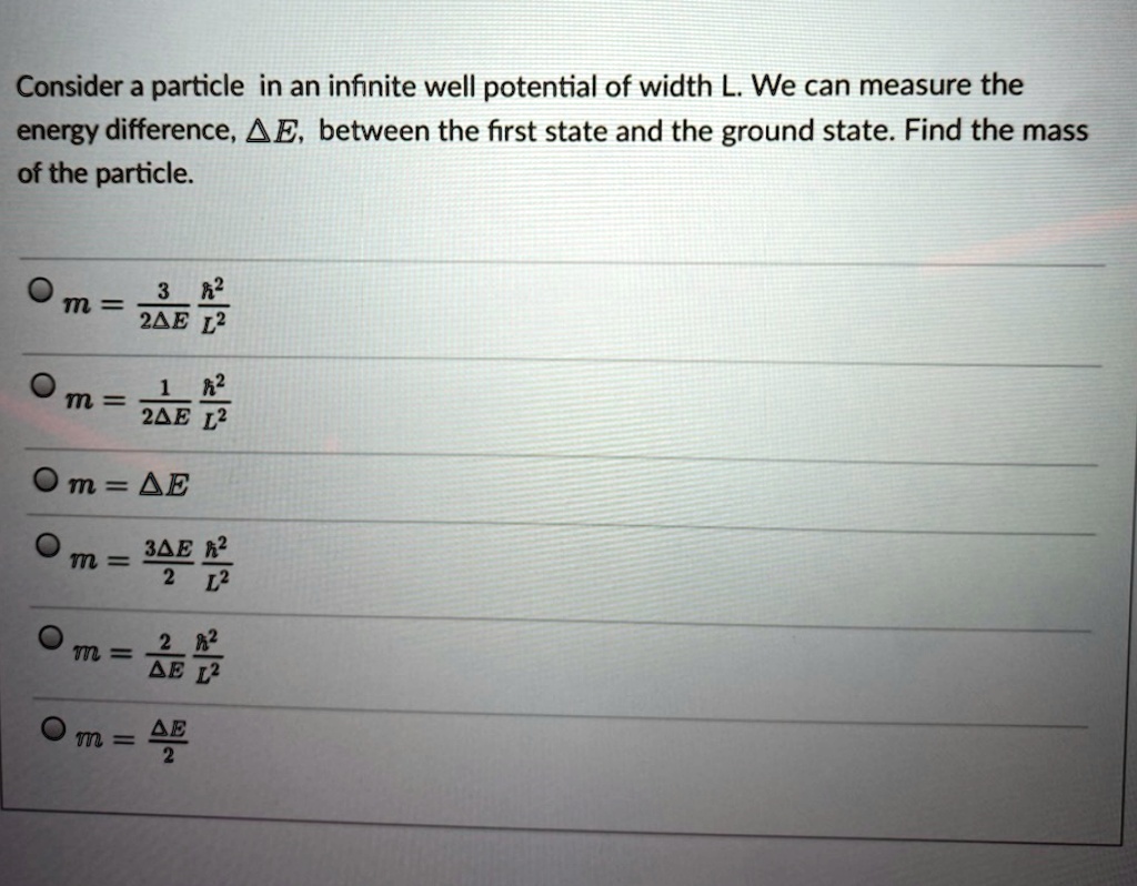 SOLVED: Consider a particle in an infinite well potential of width L ...