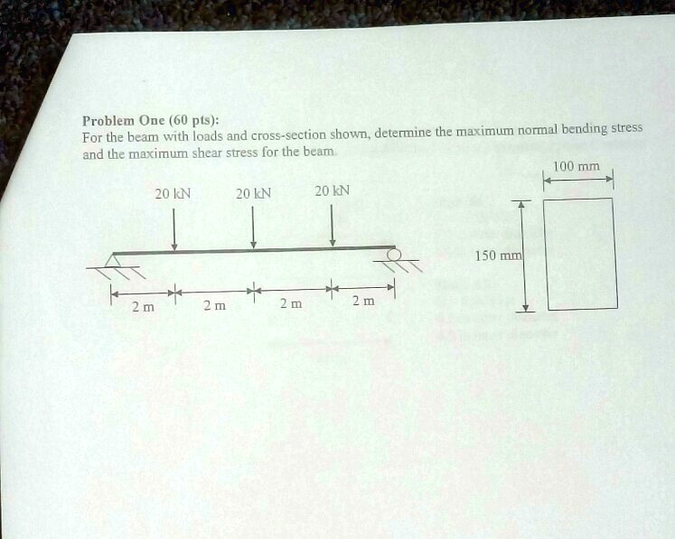 SOLVED: Problem 60 pts: For the beam with loads and cross-section shown ...