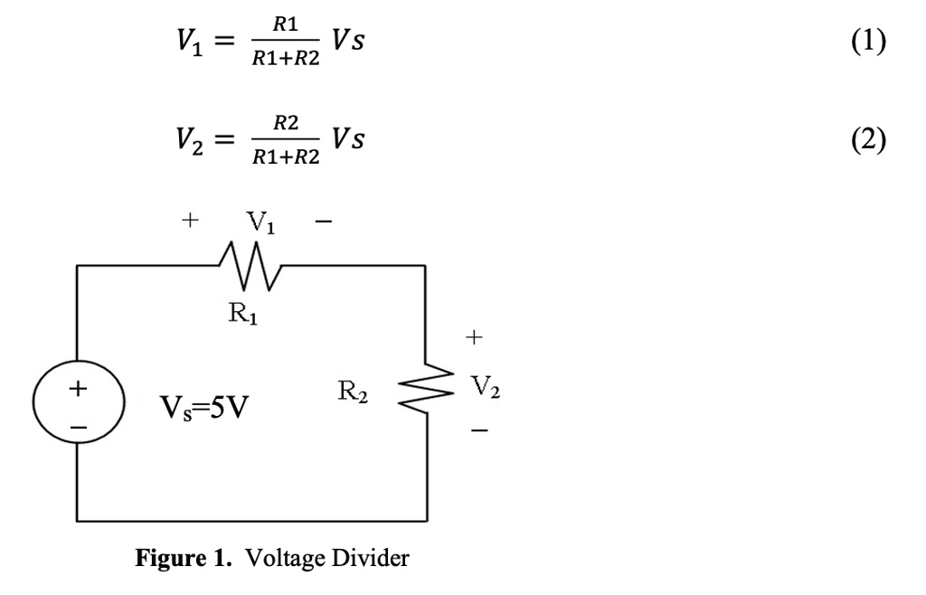 SOLVED: Verifying the voltage division Calculate the voltages V1 and V2 by using the formulas (1 ...