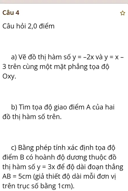 Solved Câu 4 Câu Há I 2 0 Ä‘iáƒm A Vẽ đᓠThá‹ Hà M Sá‘ Y