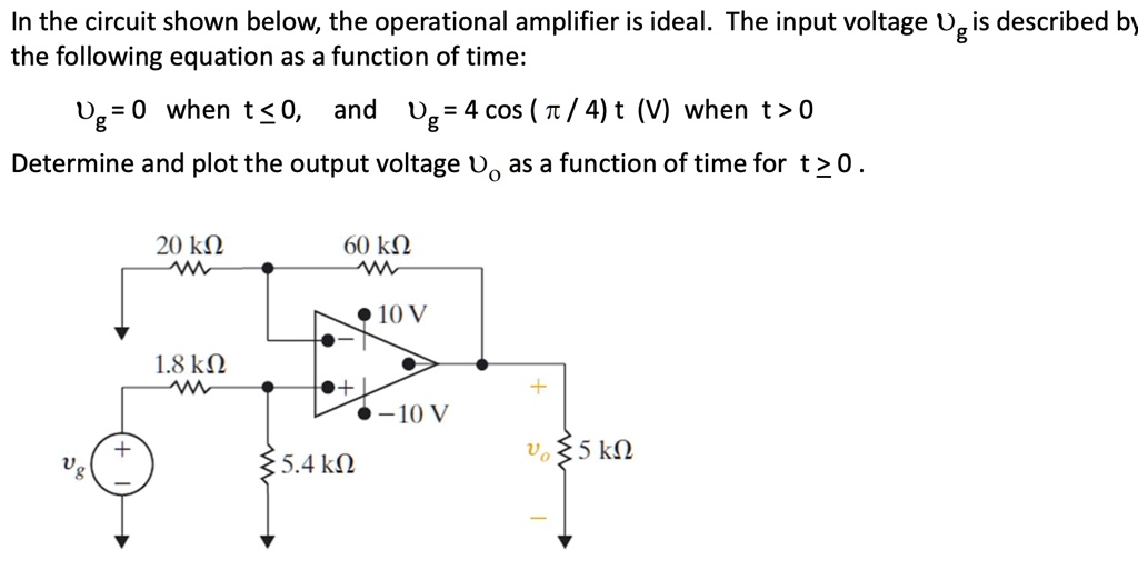 In the circuit shown below, the operational amplifier is ideal. The ...