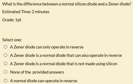 SOLVED: What is the difference between a normal silicon diode and a ...