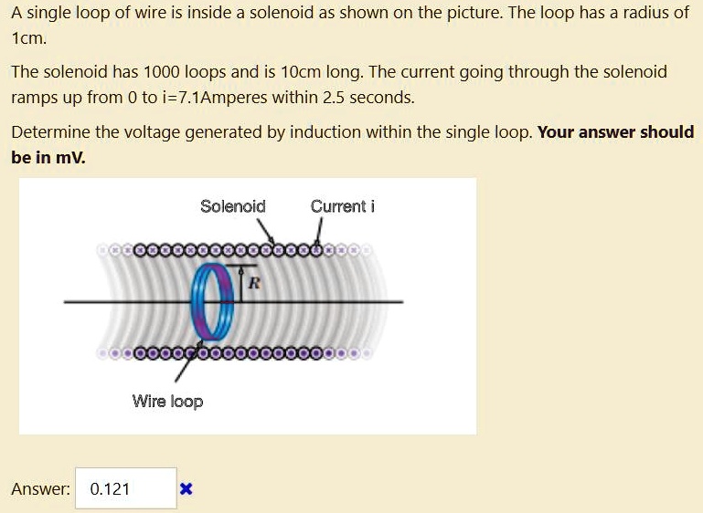 a single loop of wire is inside a solenoid as shown on the picture the loop has a radius of icm ...