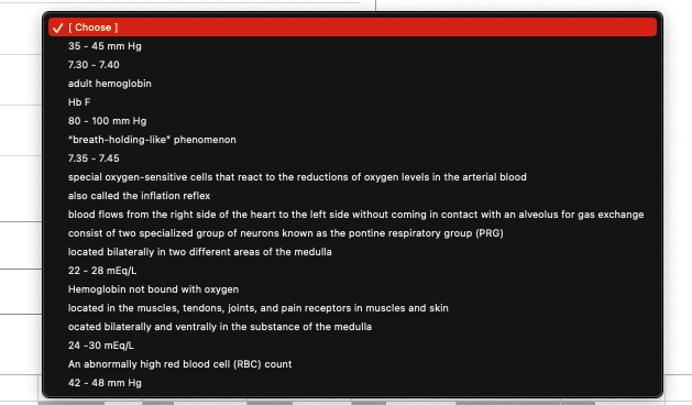 SOLVED: Please match the appropriate normal values or definitions ...