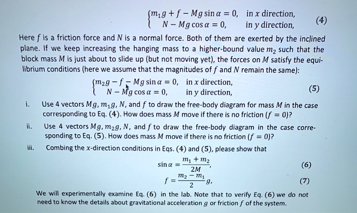 m1g f mg sin 0 in x direction 4 mg cos 0 in y direction here friction ...