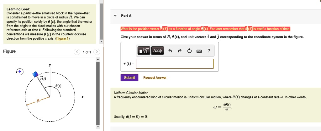 Learning Goal: Consider a particle–the small red block in the figure–that is constrained to move ...