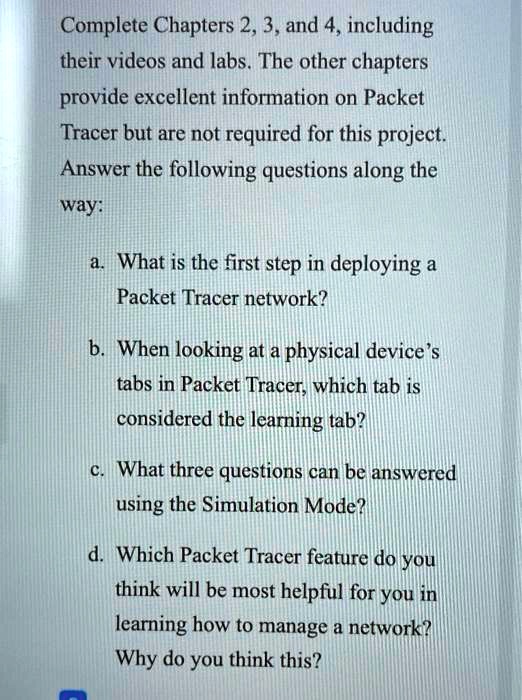 Complete Chapters 2, 3, and 4, including their videos and labs. The other chapters provide ...