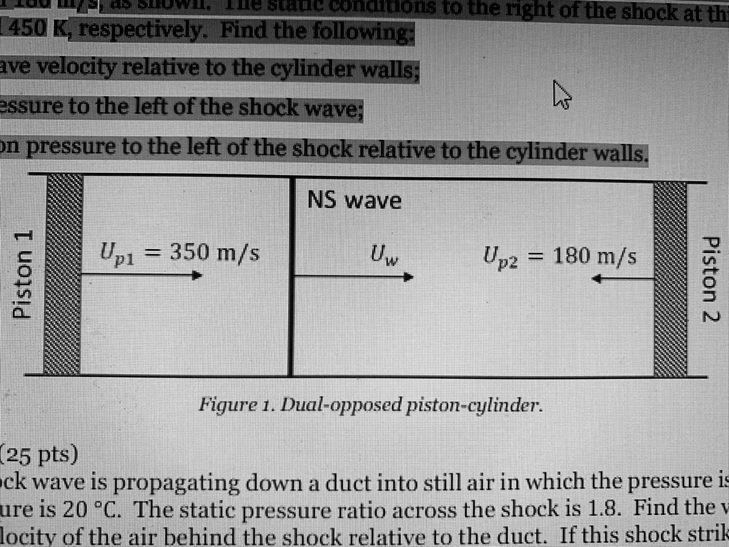 SOLVED: A normal shock propagates to the right through air in the dual ...