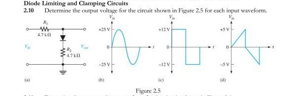 Diode Limiting and Clamping Circuits 2.10 Determine the output voltage for the circuit shown in ...