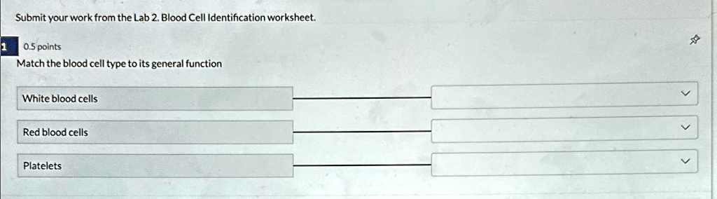 1 Submit your work from the Lab 2. Blood Cell Identification worksheet ...