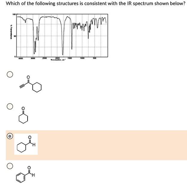 which of the following structures is consistent with the ir spectrum shown below 45817