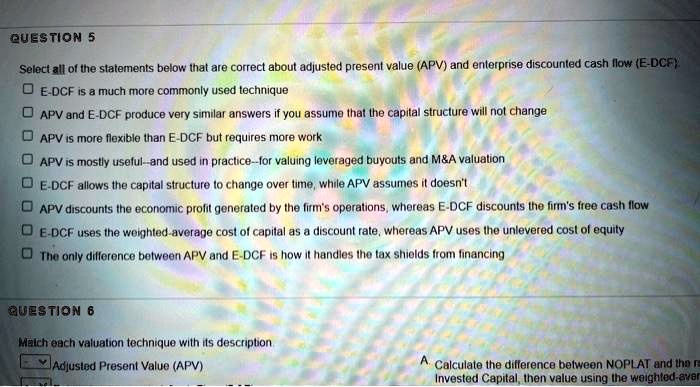 QUESTION 5 Select all of the statements below that are correct about ...