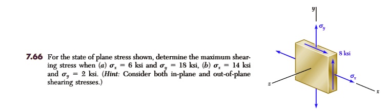 SOLVED: 7.66 For the state of plane stress shown, determine the maximum ...