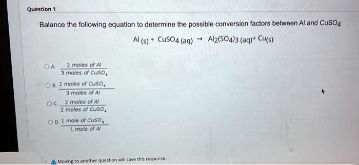 [GET ANSWER] question balance ihe following equation to determine the ...