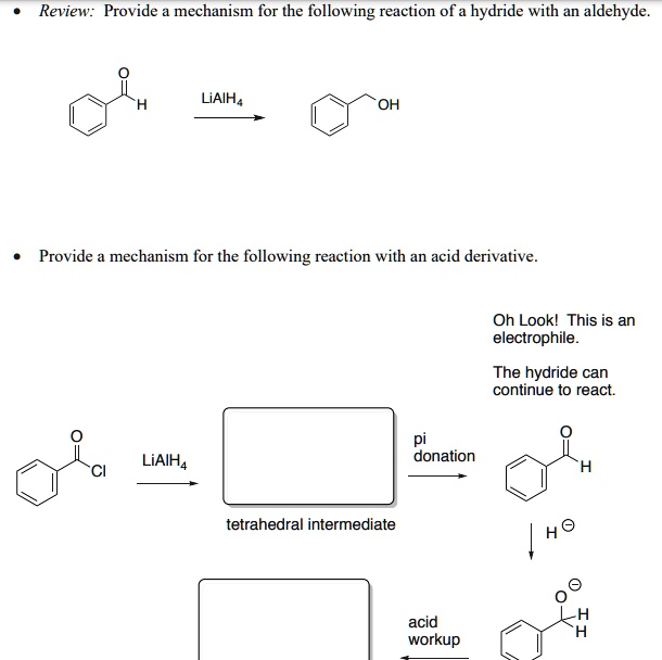 review provide mechanism for the following reaction of a hydride with ...