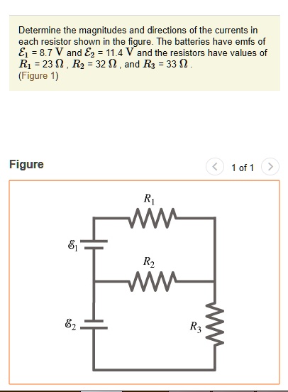 SOLVED: Determine the magnitudes and directions of the currents in each ...