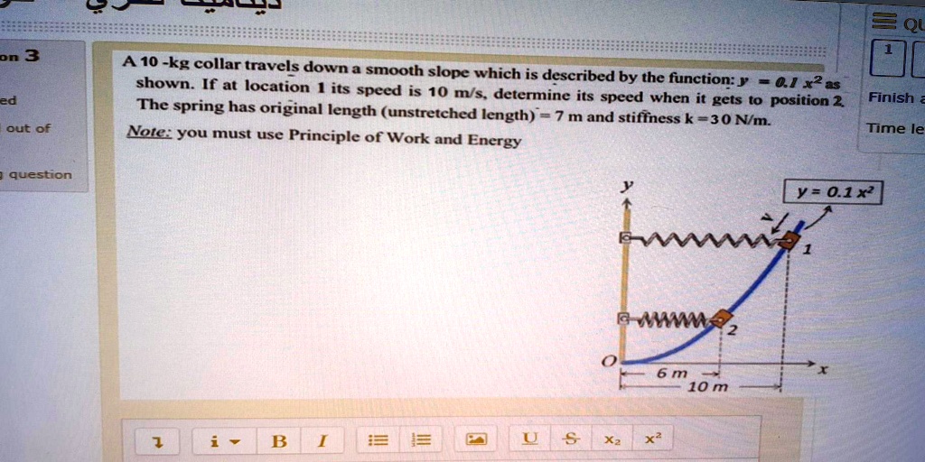 VIDEO solution: A 10-kg collar travels down a smooth slope which is ...
