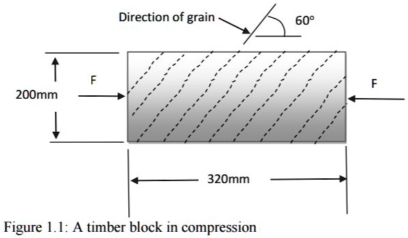 F 200mm Direction of grain 60° 320mm Figure 1.1: A timber block in ...