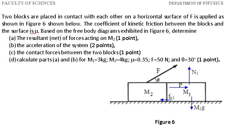 faculty of sciences department of physics two blocks are placed in ...