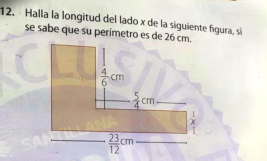 SOLVED: halla la longitud del lado x de la siguiente figura si se sabe ...