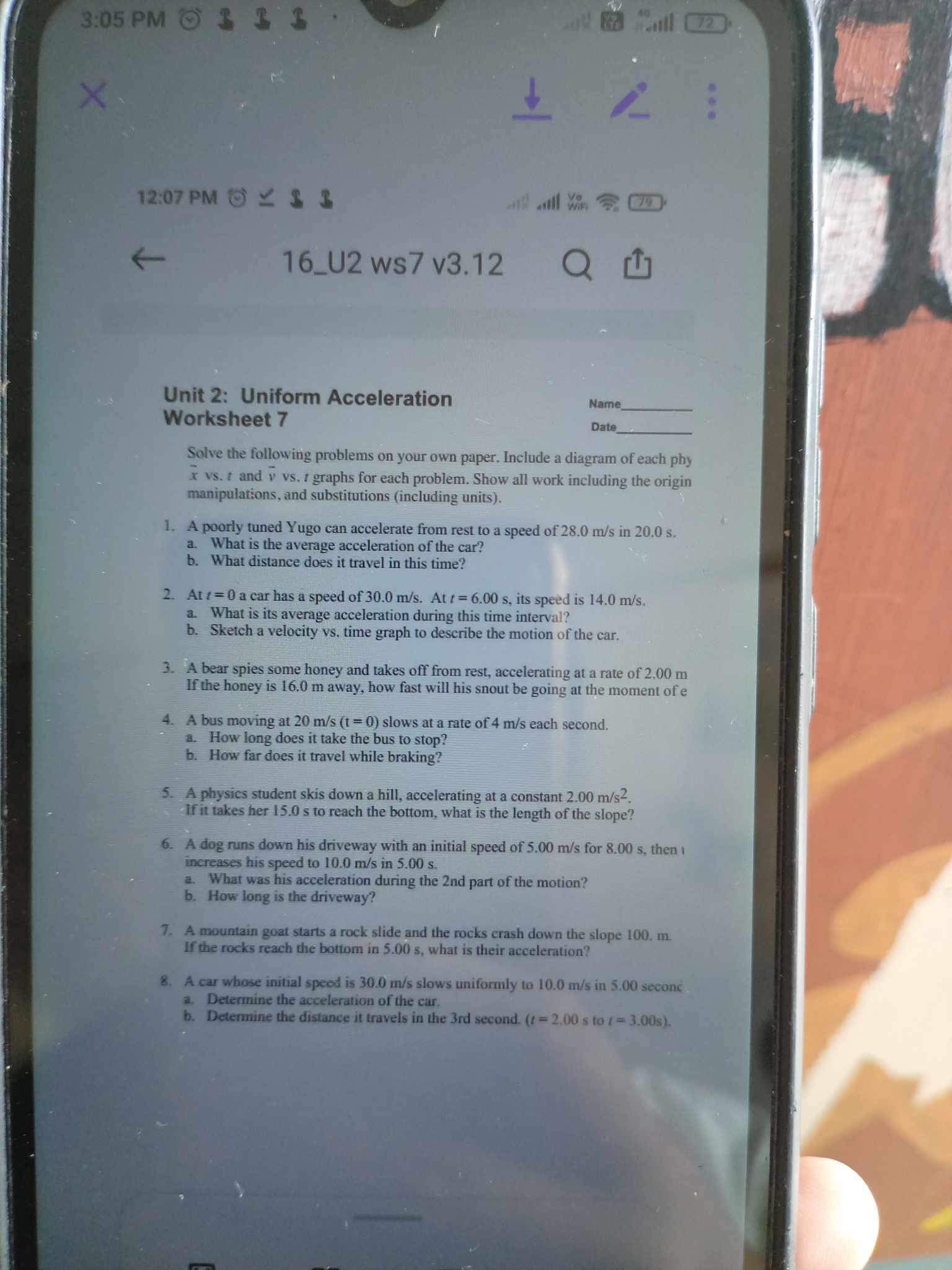 SOLVED: 3:05 PM 12:07 PM 3 Wis [19. 16U2 ws7 v3. 12 Unit 2: Uniform ...