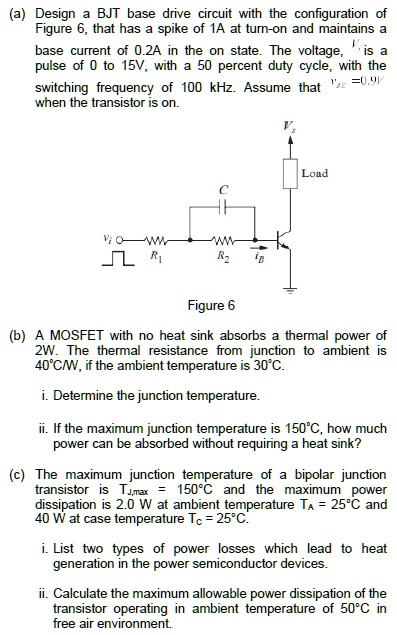 SOLVED: a. Design a BJT base drive circuit with the configuration of Figure 6 that has a spike ...