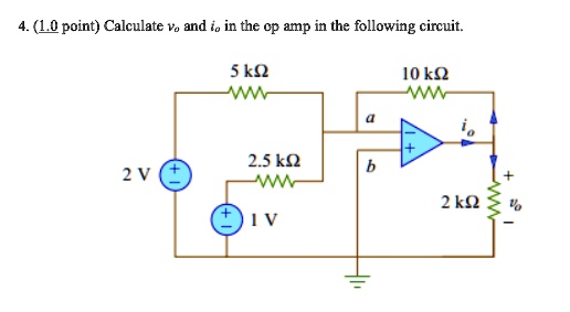 SOLVED: Calculate vo and io in the op amp in the following circuit. 4 ... SOLVED: Calculate vo and io in the op amp in the following circuit. 4 ...