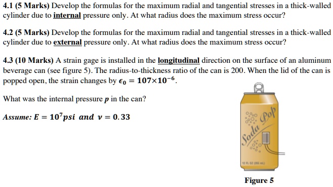 SOLVED: 4.1 (5 Marks) Develop the formulas for the maximum radial and ...