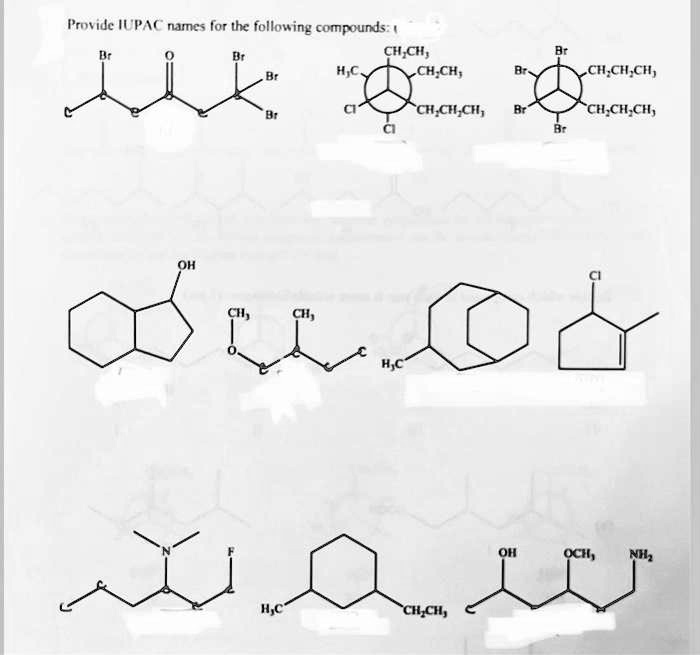 SOLVED: Provide IUPAC names for the following compounds: CHCl, I2CH2 ...