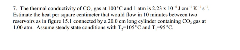 SOLVED: The thermal conductivity of COz gas at 100P€ and [ atm is 2.23 ...