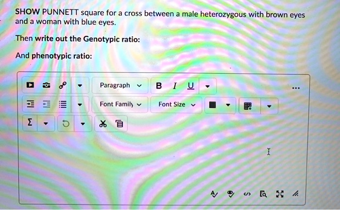 SOLVED: SHOW PUNNETT square for cross between a male heterozygous with ...