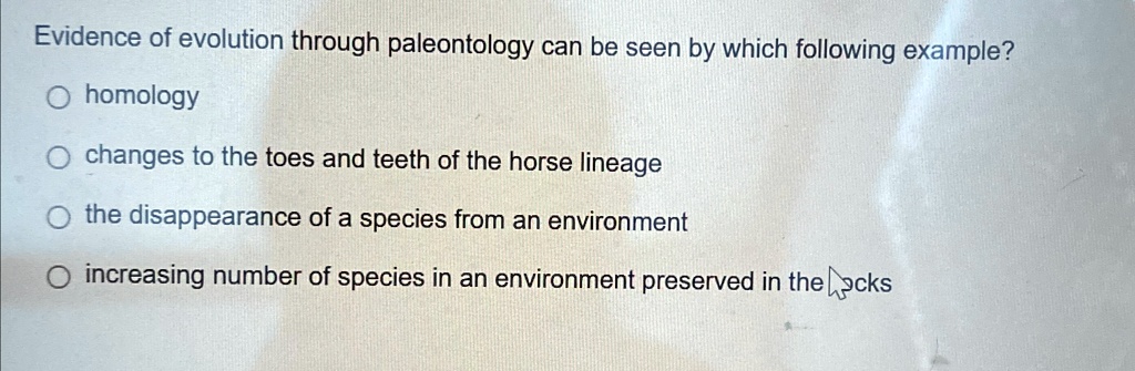 evidence of evolution through paleontology can be seen by which ...