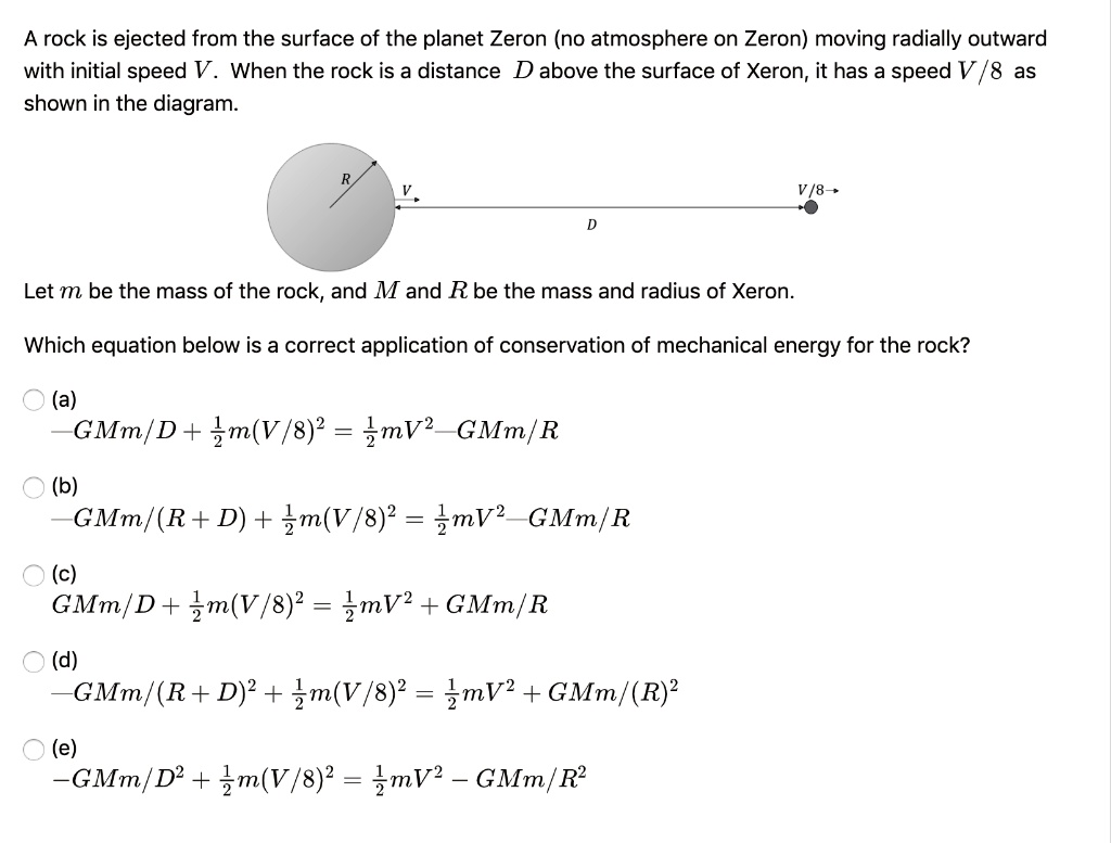SOLVED: A rock is ejected from the surface of the planet Zeron (no ...